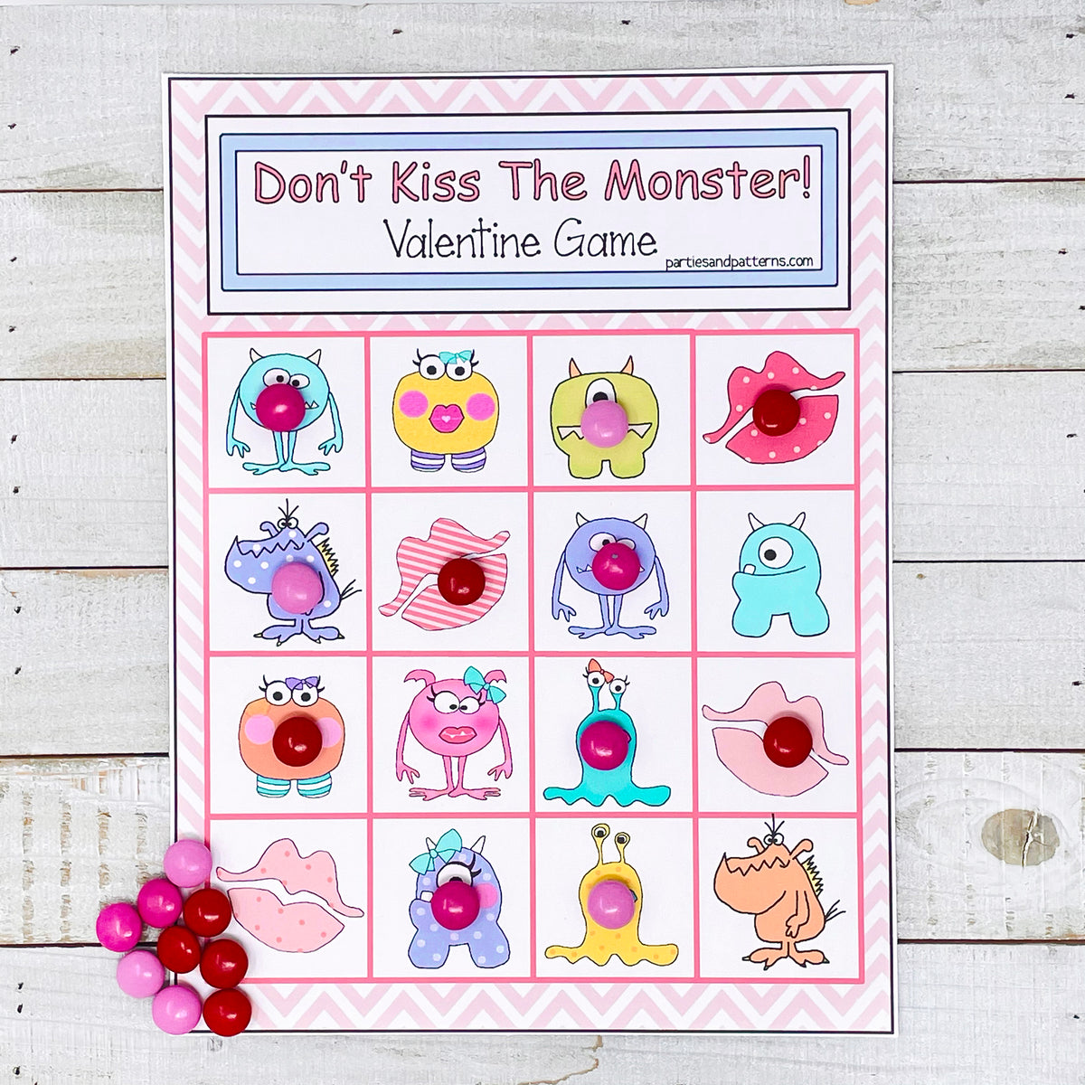 PRINTABLE Valentine's Activity "Don't Kiss The Monster!" (Printable Va ...