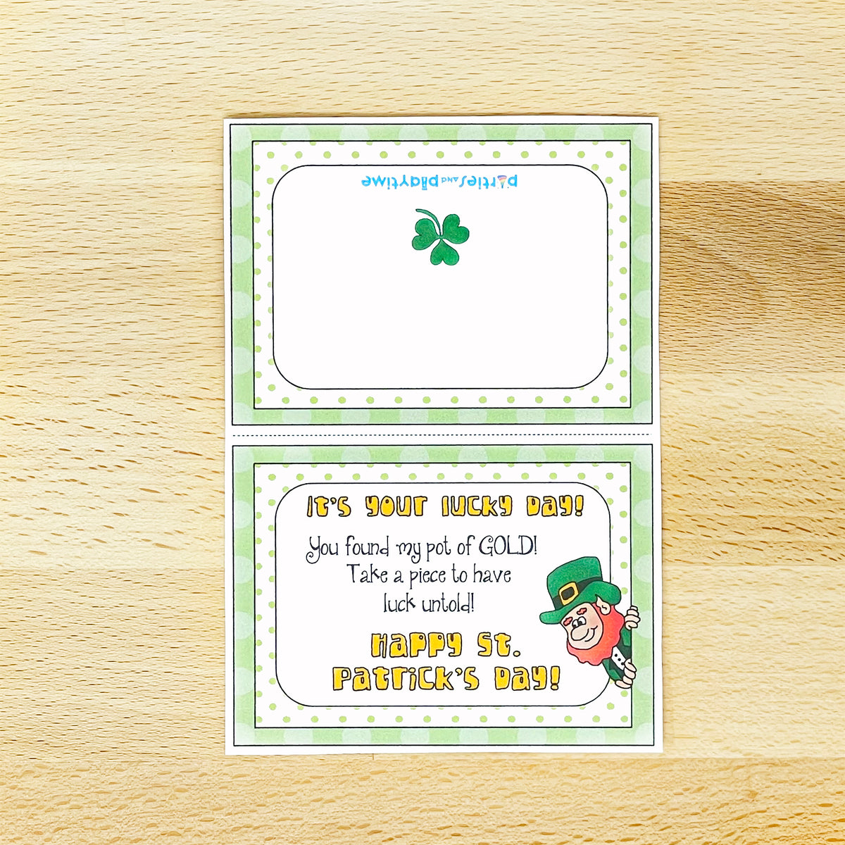 “Pot of Gold” Printable St. Patrick's Day Place Card - DOWNLOAD NOW ...