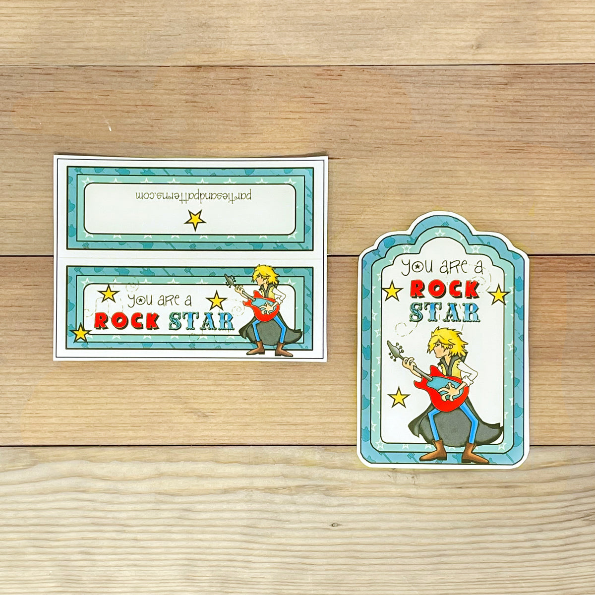 "Blue Rockstar" Printable Birthday Tag and Label - Download NOW ...