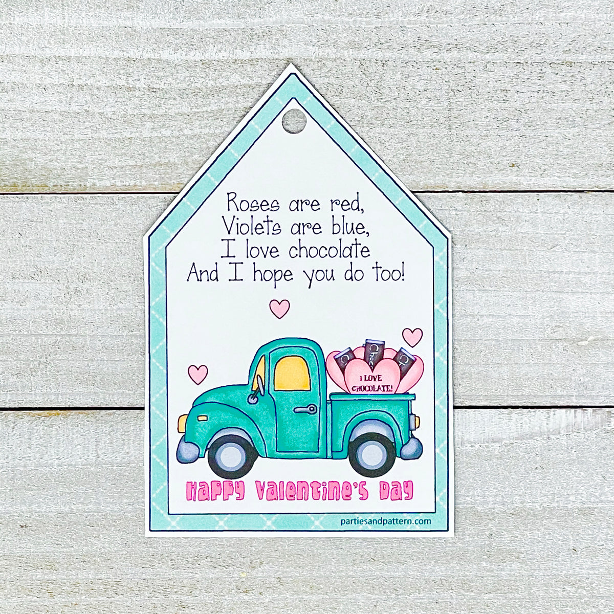 PRINTABLE Valentine's Tag "Roses Are Red" (Printable Valentine for Kid ...