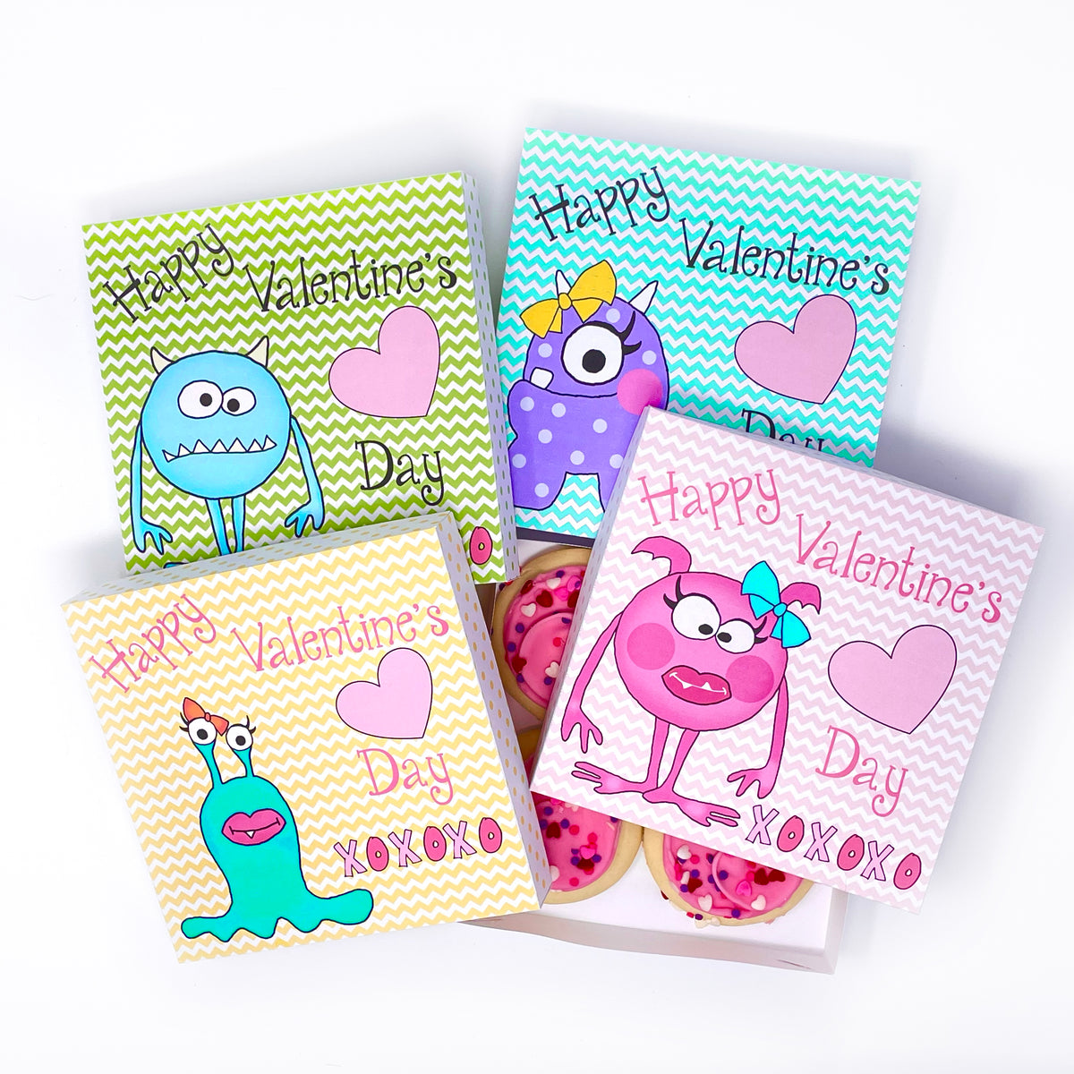 PRINTABLE Valentine's Treat Holder "Monsters" (Printable Valentine's C ...