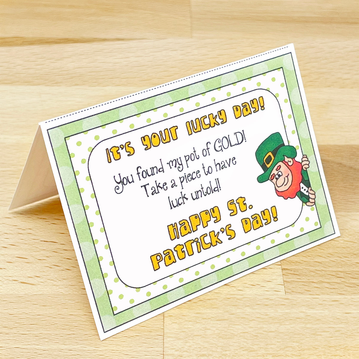 “Pot of Gold” Printable St. Patrick's Day Place Card - DOWNLOAD NOW ...