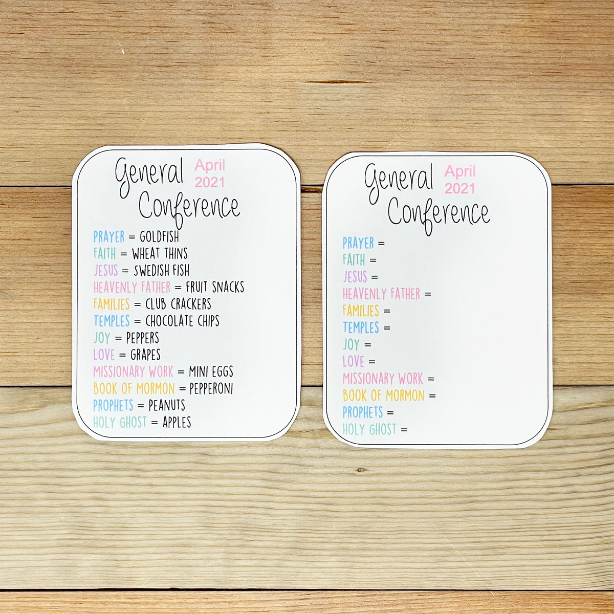 "Snack Cups” Printable General Conference Activity - DOWNLOAD NOW ...